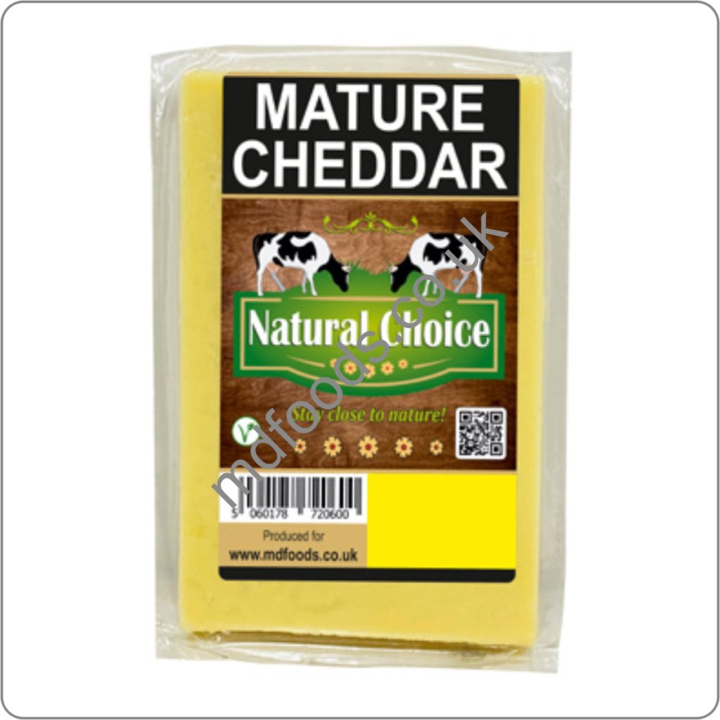 NATURAL CHOICE LARGE MATURE CHEDDAR CHEESE 250g - MD Foods Online